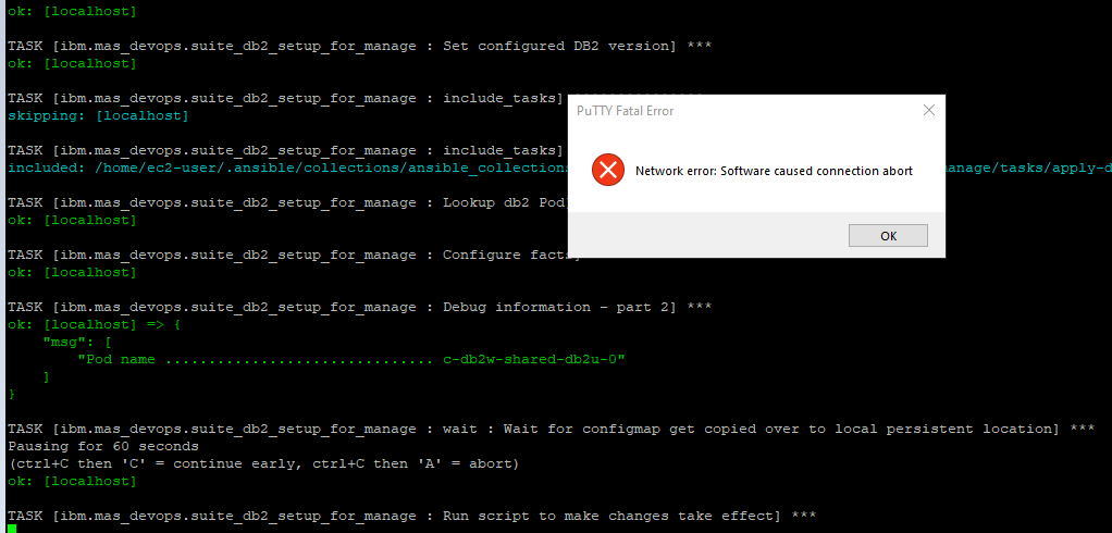 Ansible playbook ibm.mas_devops.suite_db2_setup_for_manage run error | Maximo Open Forum