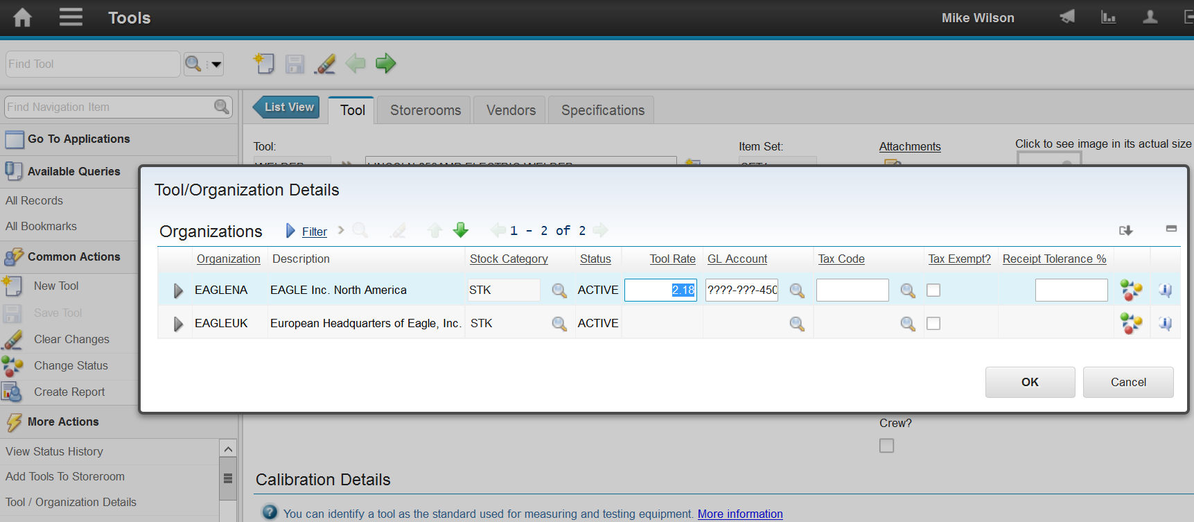 tracking equipment/tool costs on work orders | Maximo Open Forum