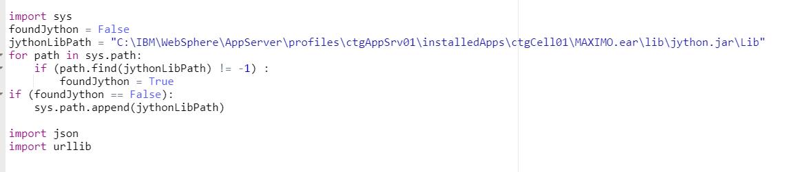 Python libraries in Maximo 7.6.1.2 automation script. | Maximo Open Forum