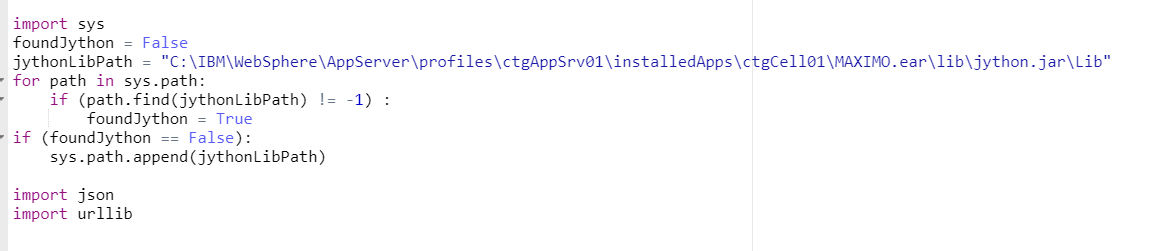 Python libraries in Maximo 7.6.1.2 automation script. | Maximo Open Forum