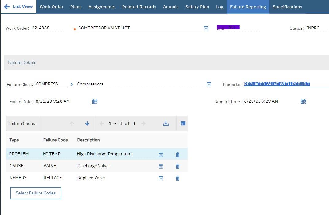 Drill down on Failure Codes | Maximo Open Forum