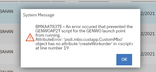 Create Work order automate from script | Maximo Open Forum