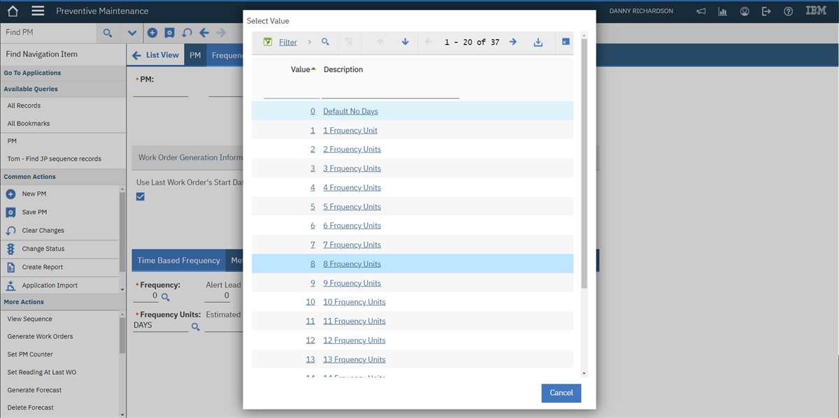 WHERE TO ADD NEW PM FREQUENCY/FREQUENCY UNIT? | Maximo Open Forum