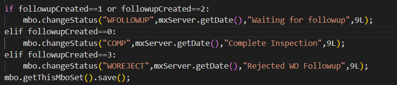 Automation Script Change Status | Maximo Open Forum