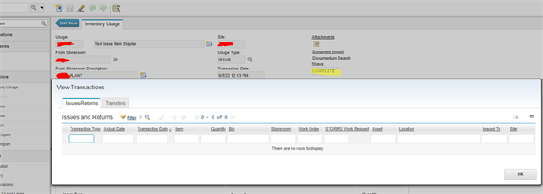 Maximo Inbound Transaction On Inventory Usage Maximo Open Forum