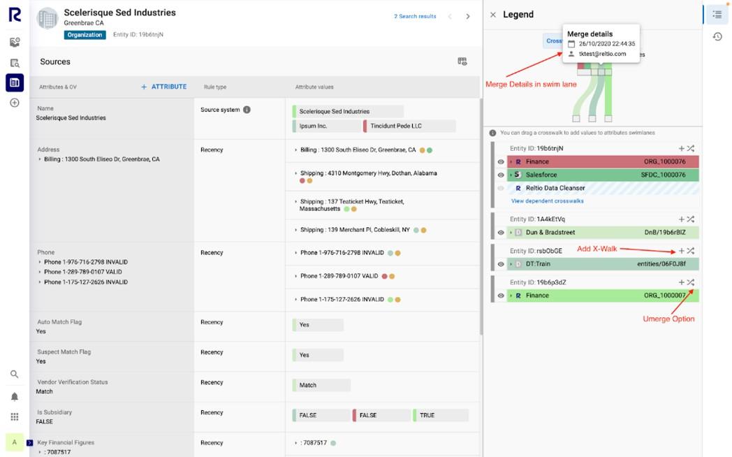 Reltio New UI Profile Page & Related Perspectives