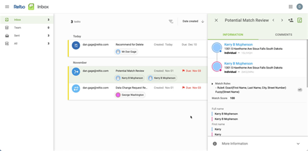 Reltio Workflow Process: Deletes & Data Change Requests