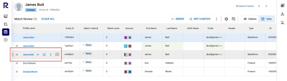 Reltio New UI Profile Page & Related Perspectives