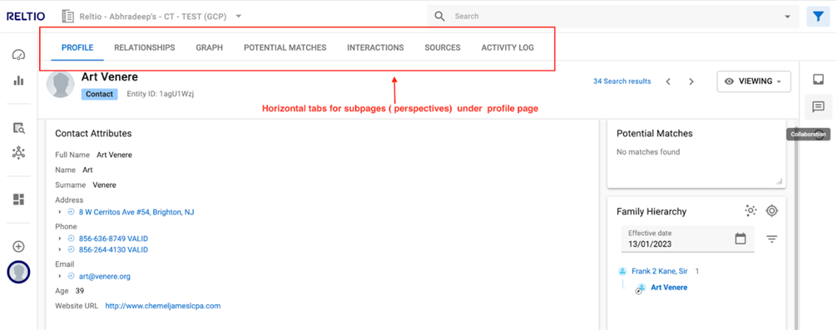 Reltio UI - Search, UI Modeler, Security and Dashboards