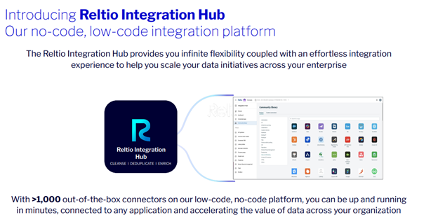 Reltio Integration Hub: No-Code, Low-Code Integration Platform