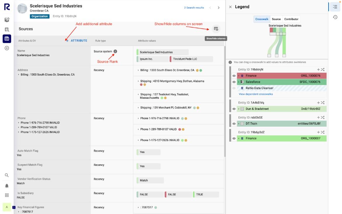 Reltio New UI Profile Page & Related Perspectives