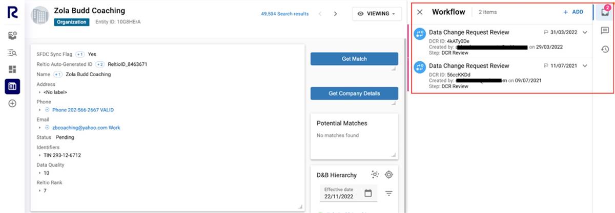 Reltio New UI Profile Page & Related Perspectives