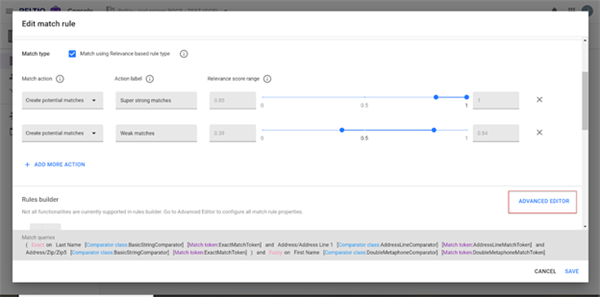 How To Create a Relevance-Based Match Rule with Data Modeler