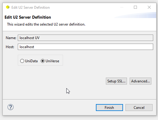 BDT 4.5.0 connection issues | Rocket U2 | UniVerse & UniData