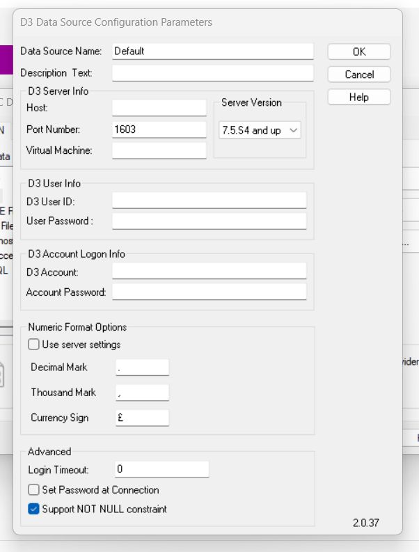 D3 ODBC drivers | D3 and mvBase