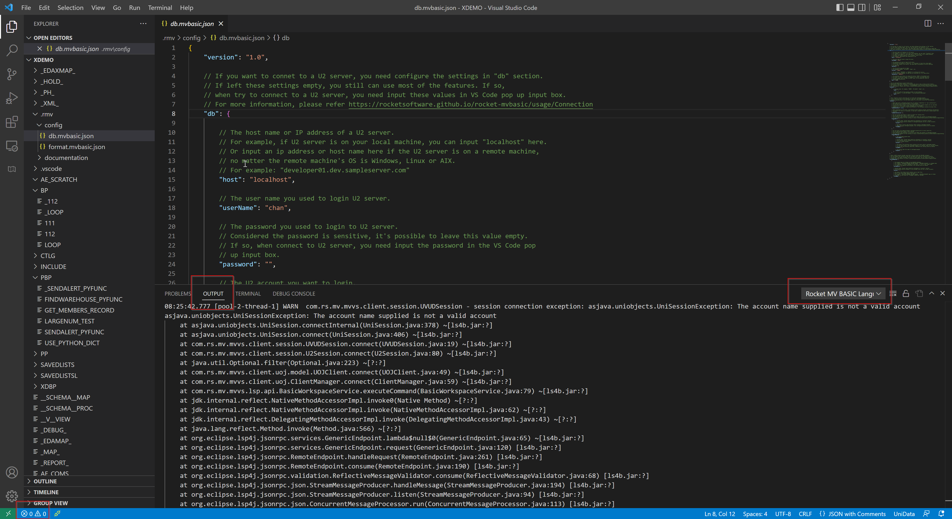 Failed to connect account -- Help | MVVS: MV Basic for Visual Studio
