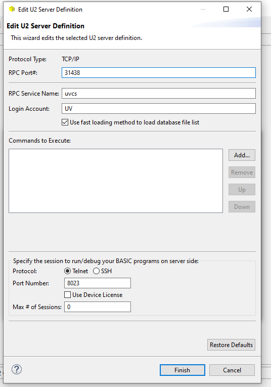 BDT 4.5.0 connection issues | Rocket U2 | UniVerse & UniData