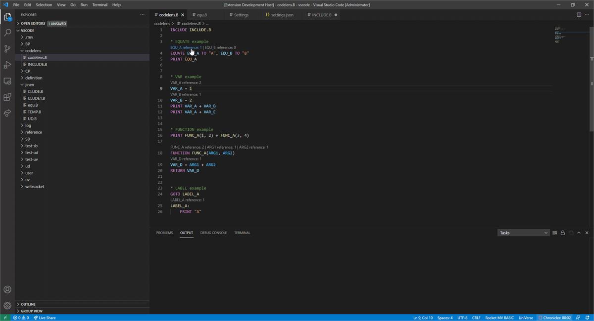 New feature - "code lens" in coming release | MVVS: MV Basic for Visual ...
