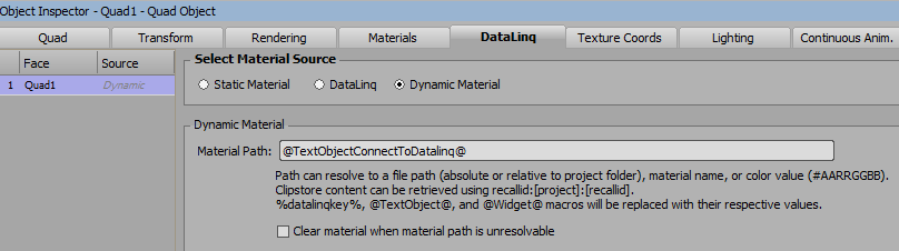 datalinq in visual logic for quad | Graphics