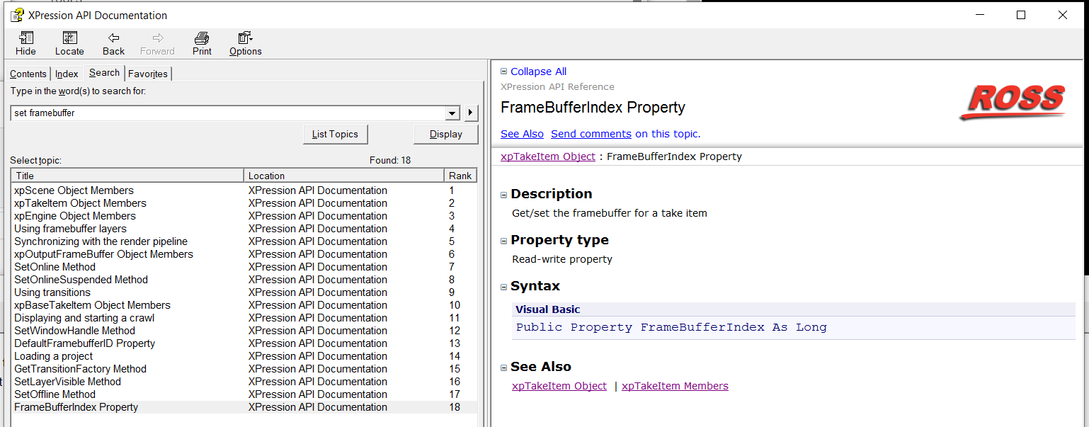 selecting a virtual framebuffer based on a text selected in layout ...