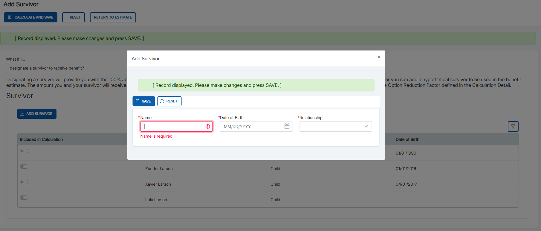 How can I retain the property value in a parent form when a child form is opened to save a ...