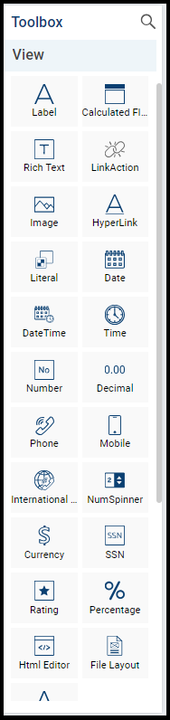 Forms Toolbox View Section