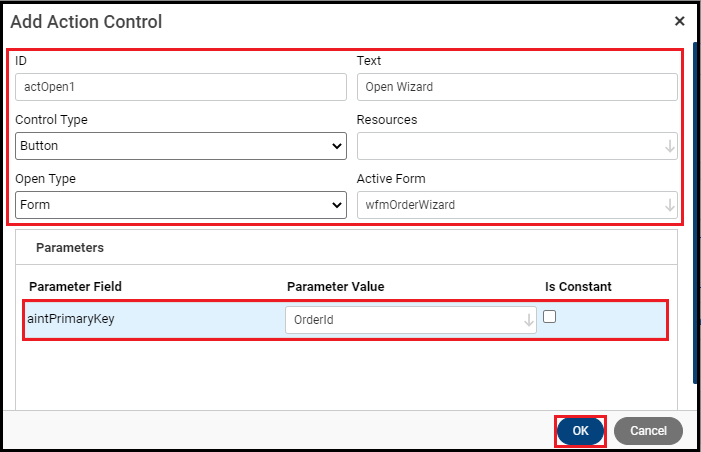 Configure a Wizard with a Child Step