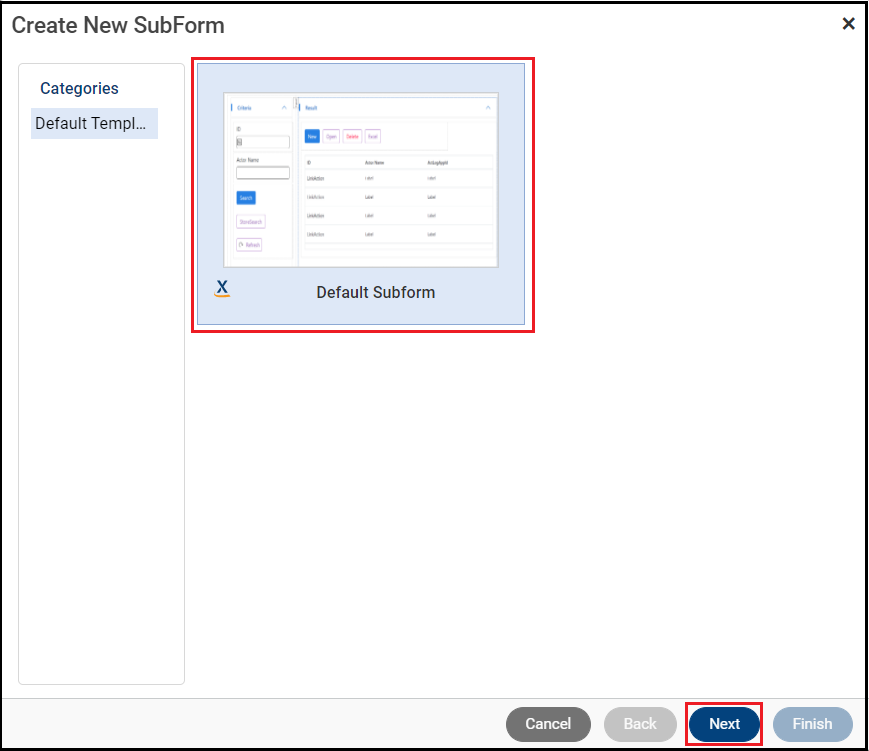 Configure a Sub Form