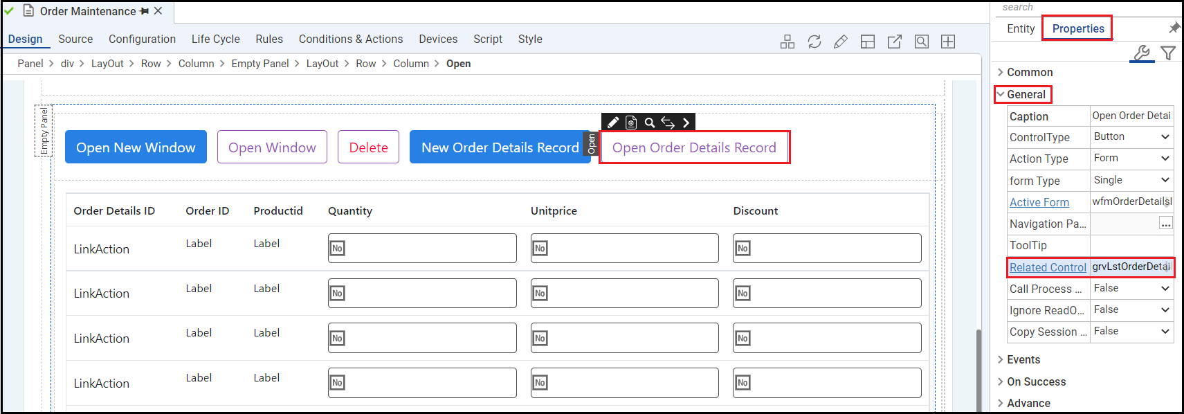 Create a Child Maintenance Form and Configure Opening it from the ...
