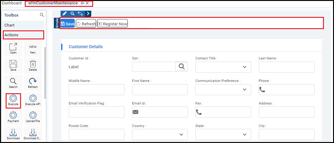 Configure the Execute Button for the Salesforce Connector