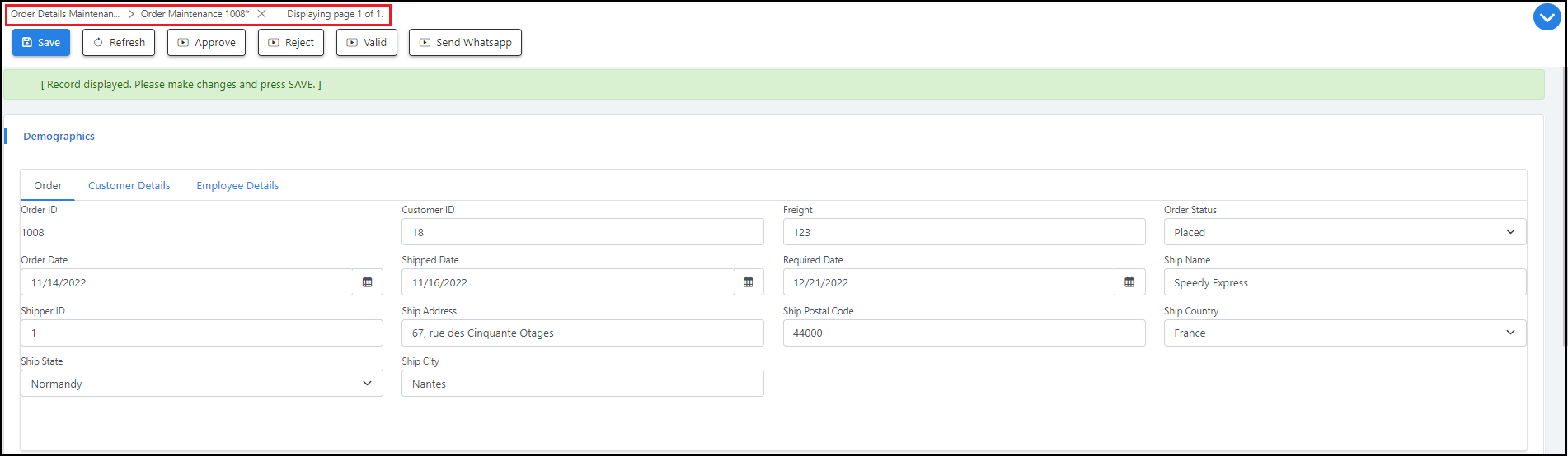Configure Opening the Parent Maintenance Form from the Child ...
