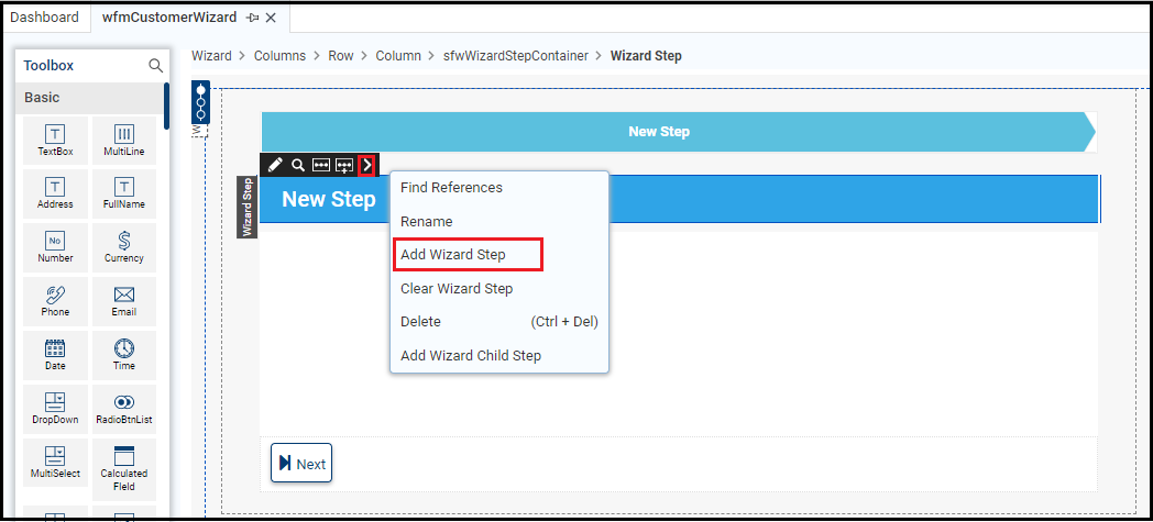 Configure Wizard Steps