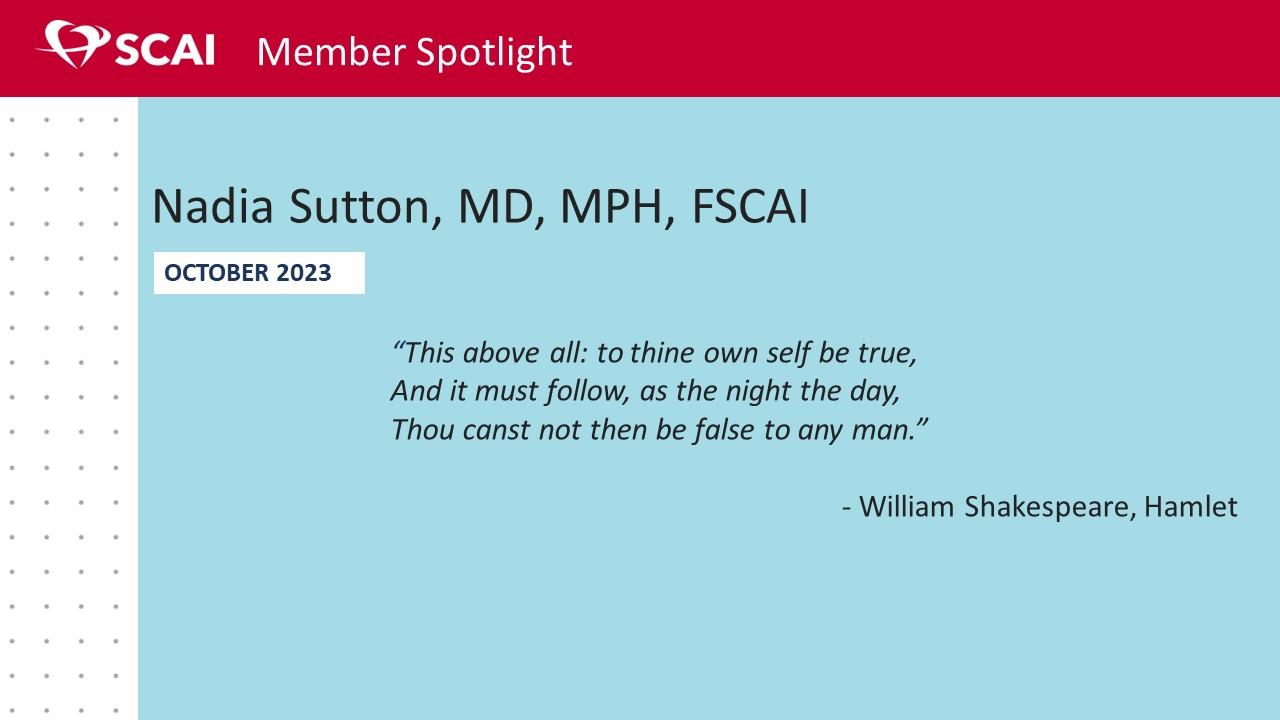 Member Spotlight: Dr. Nadia Sutton