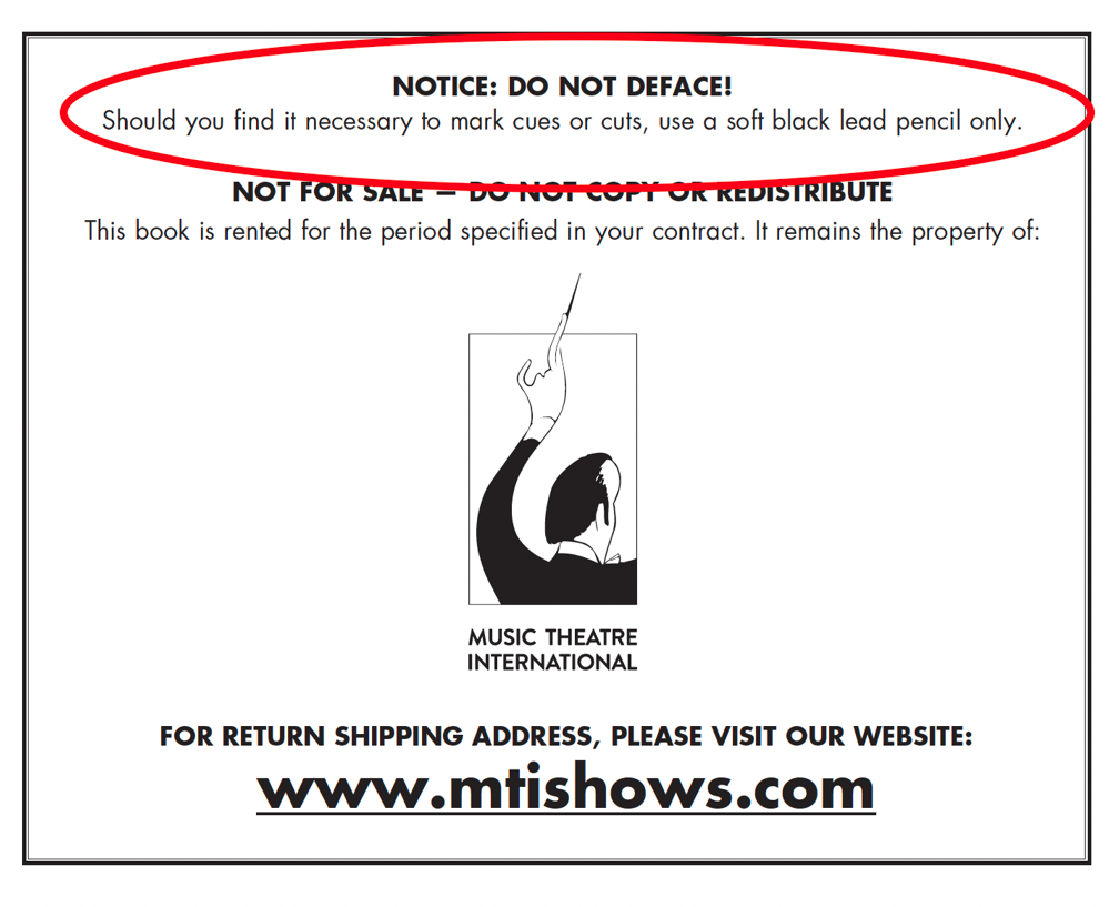 Marking up an MTI Musical Script | Open Forum