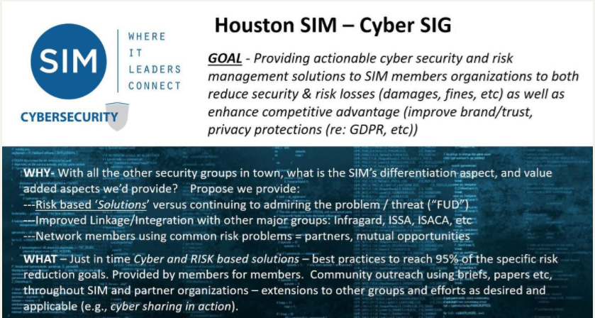 SIM Cybersecurity SIG - SIM Houston Chapter