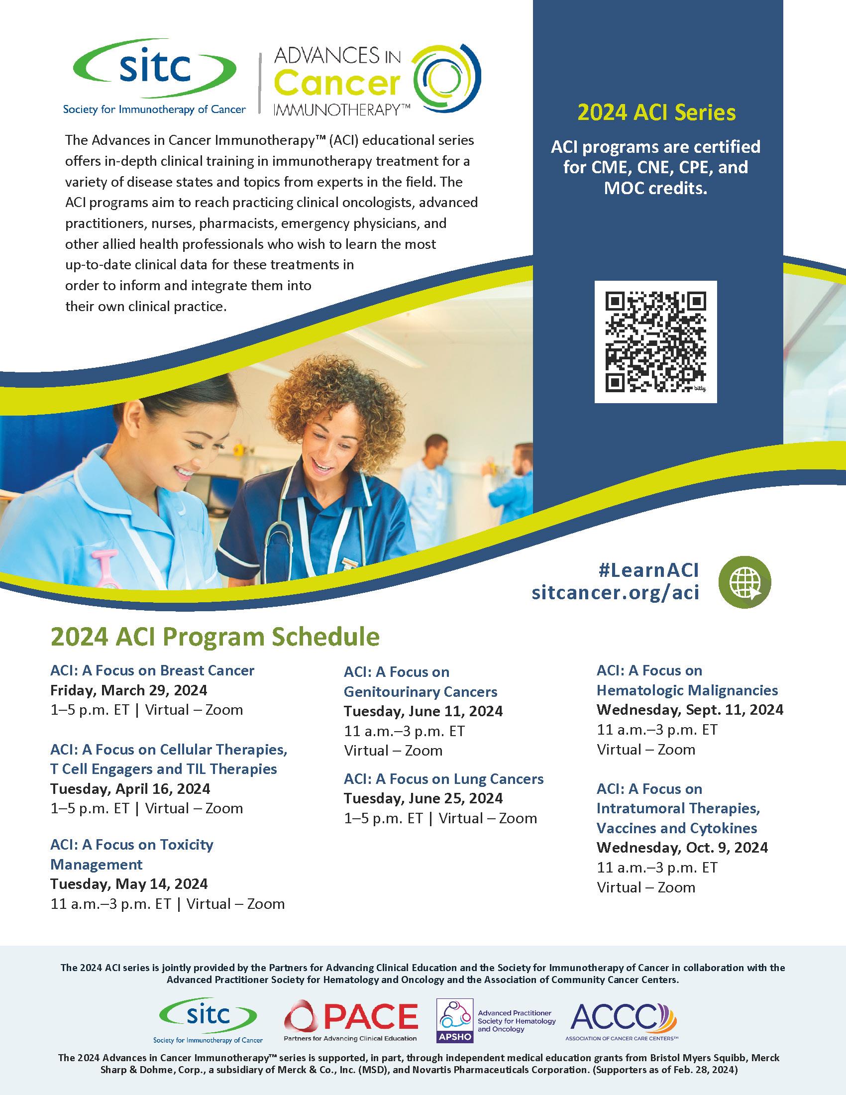 Announcing SITC's 2024 Advances in Cancer Immunotherapy Series