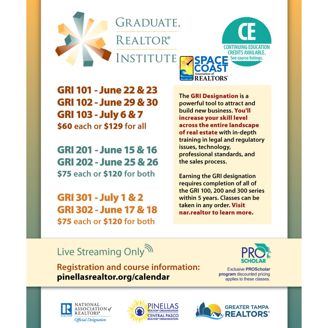 GRI 300 Series: GRI 301 & 302 - Space Coast Association of REALTORS ...