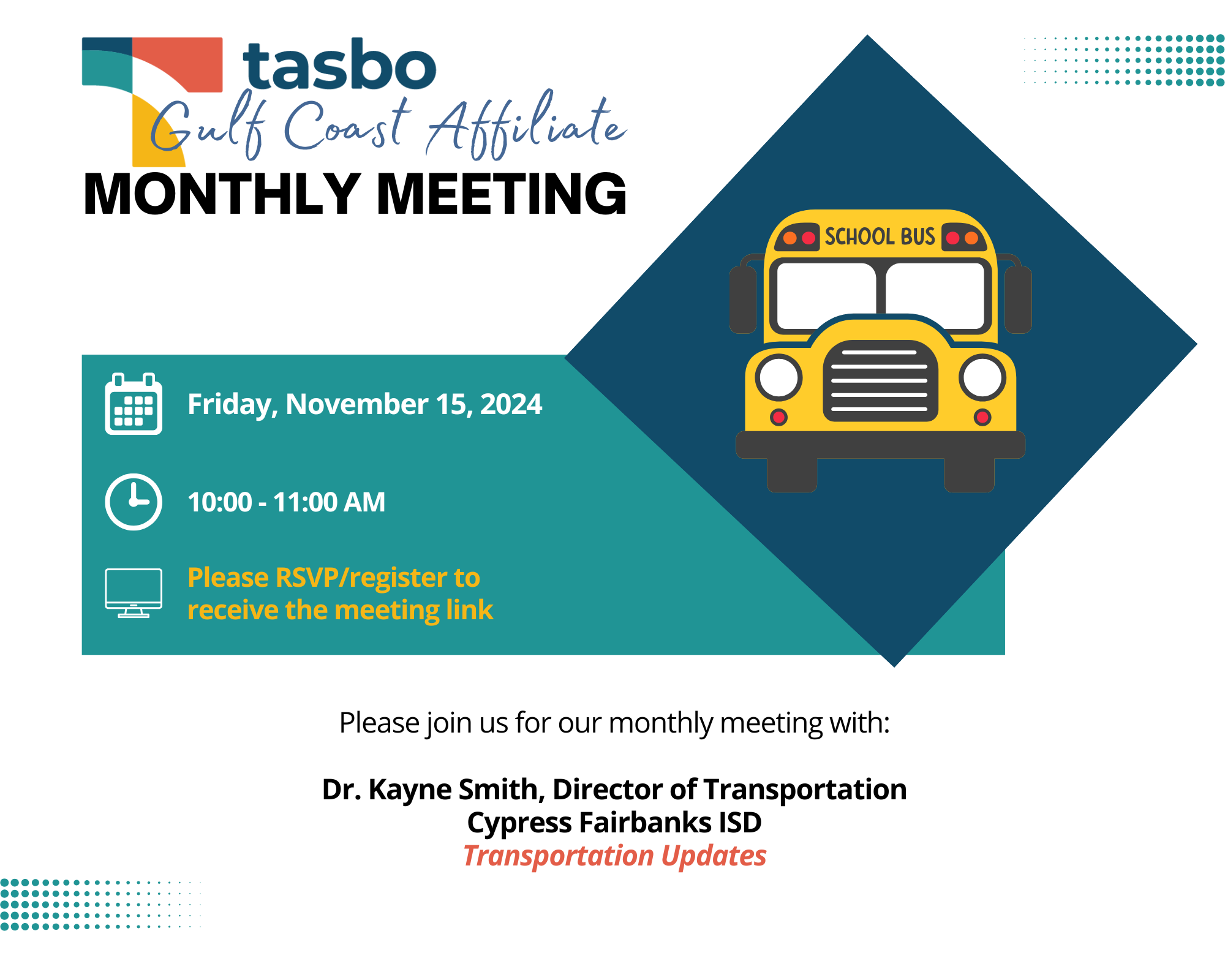 November 2024 Gulf Coast TASBO Affiliate Meeting - TASBO Connect
