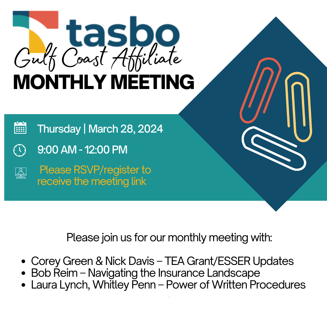 Gulf Coast TASBO Regional Affiliate - TASBO Connect