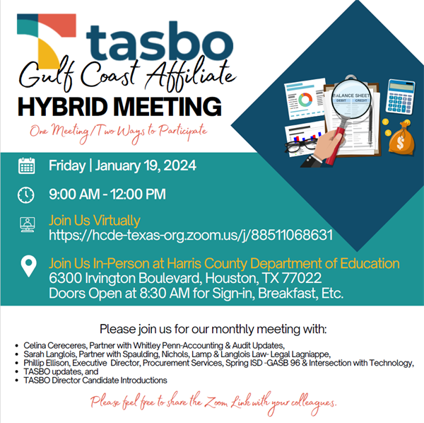 Gulf Coast TASBO Regional Affiliate - TASBO Connect