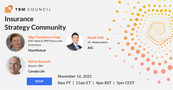 Upcoming TBM Strategy Community meetings | TBM Framework & Taxonomy
