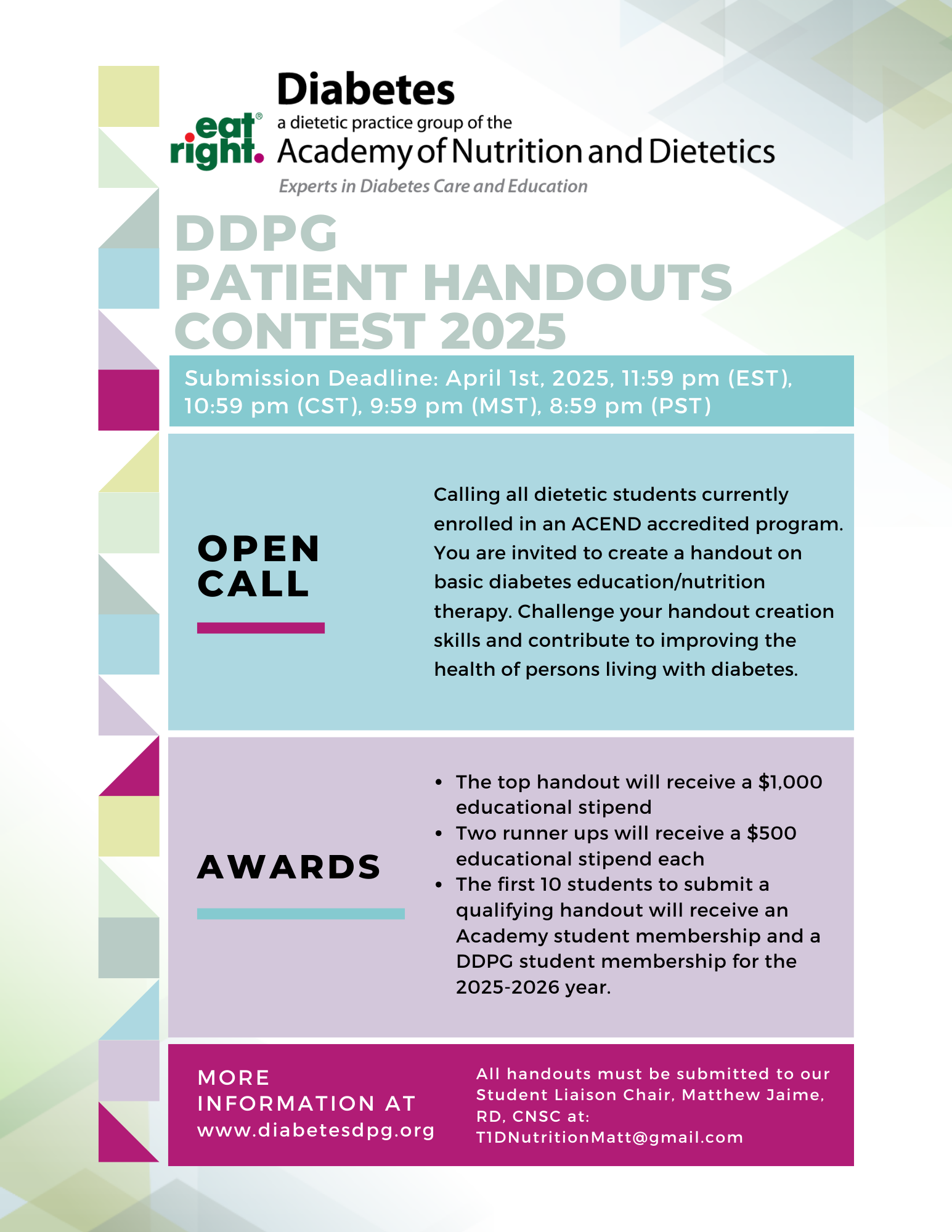 Student Handout Contest - Diabetes DPG