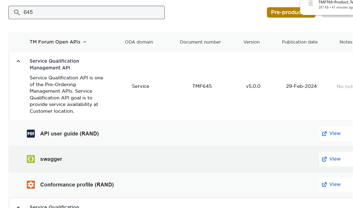 Sub: TMF 645- TerminationError for Query service qualification task ...