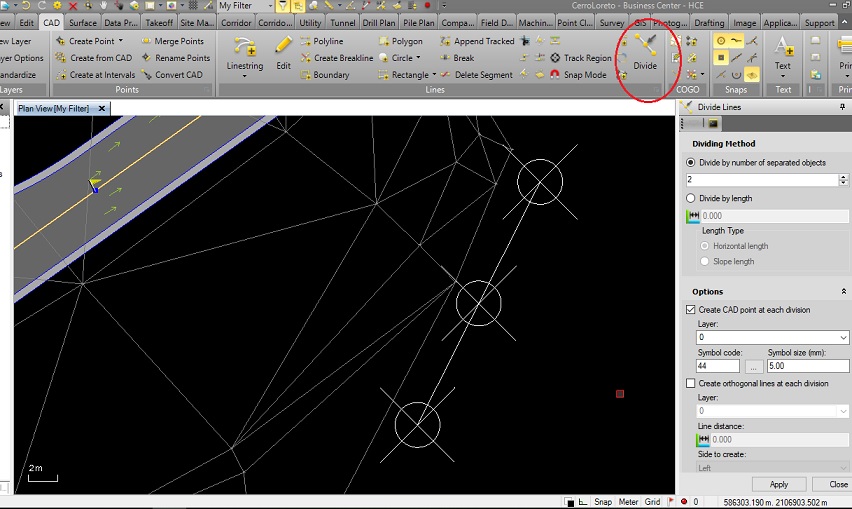 Is there a way to create a point along a 3d line. | Trimble Business Center