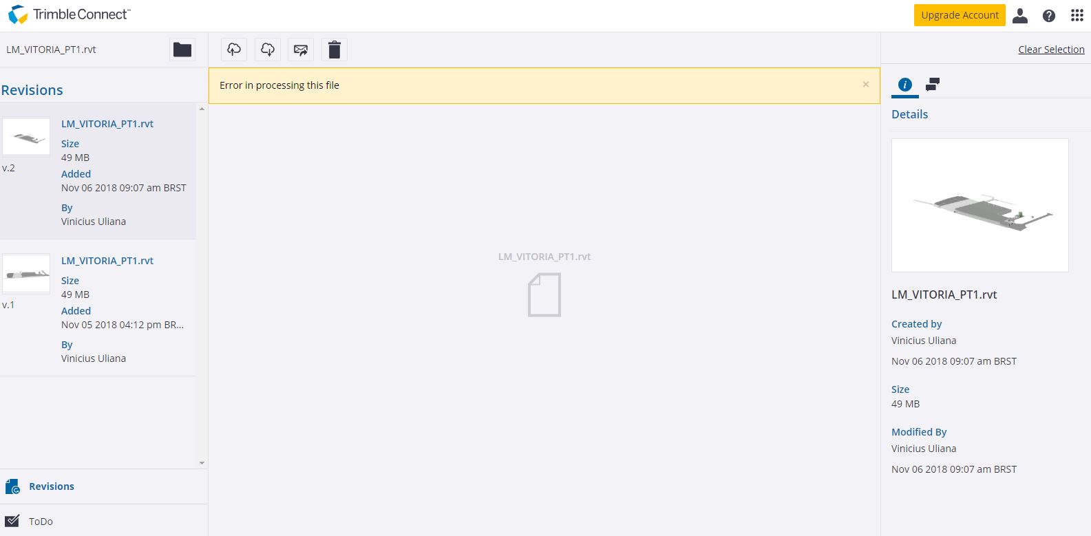 Error processing data for Viewer | Trimble Connect User Forum