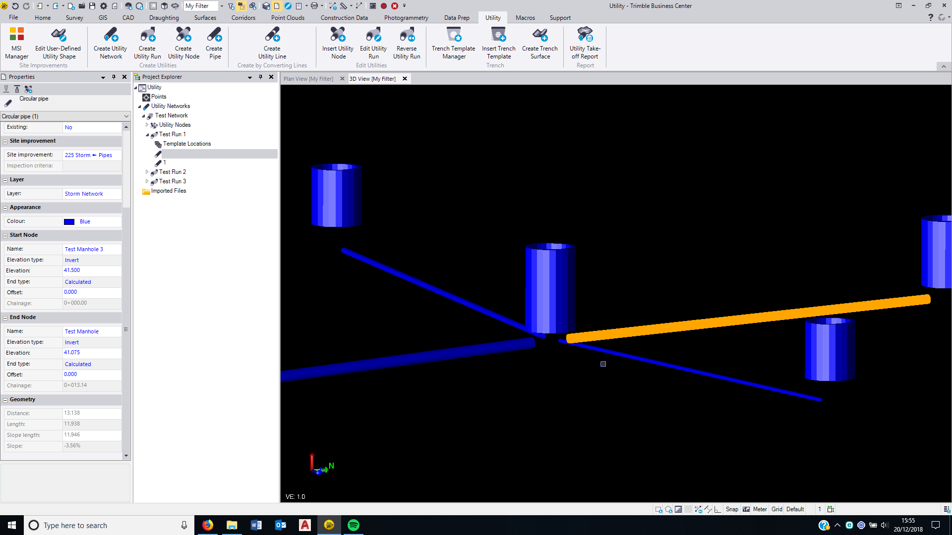 Auto Update Pipe Invert in Utility Module | Trimble Business Center