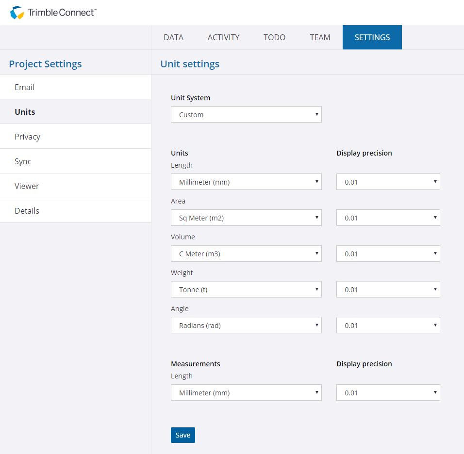 No Model info option | Trimble Connect User Forum