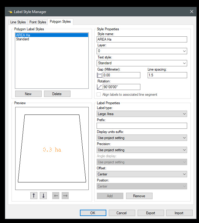 Smart Text Code for Large Area | Trimble Business Center