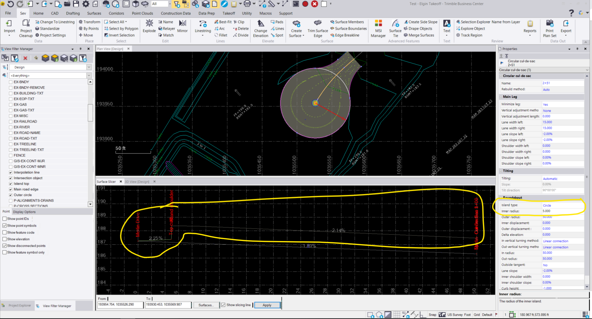 Dynamic Modeling - Takeoff to Surface Model | Trimble Business Center