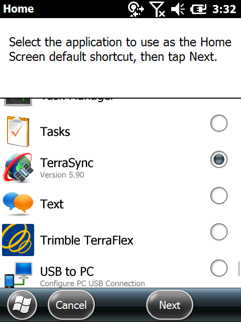 on a Geo7x. is there a way to change the start screen menu to a list ...